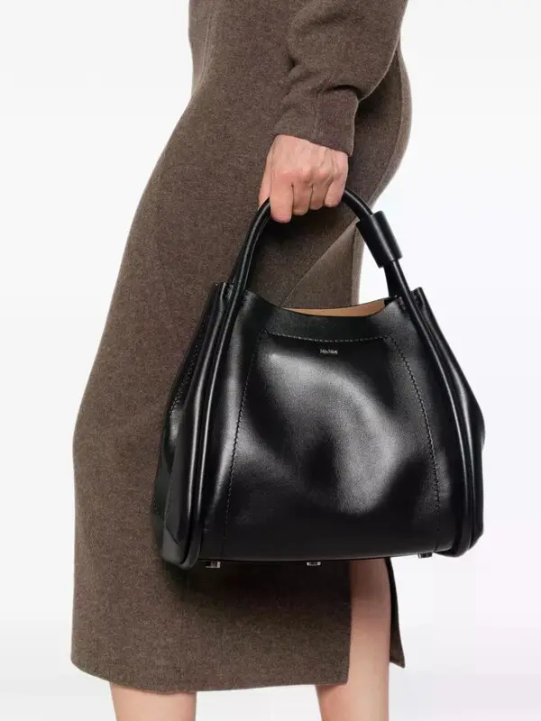 Max Mara Marine Leather Bucket Bag - Black