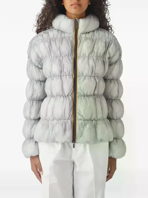 K-WAY Quilted Hooded Jacket - Grey