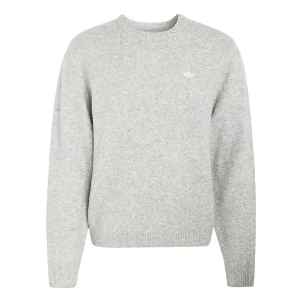 Adidas Trefoil Essentials Knit Pullover - Medium Grey Heather