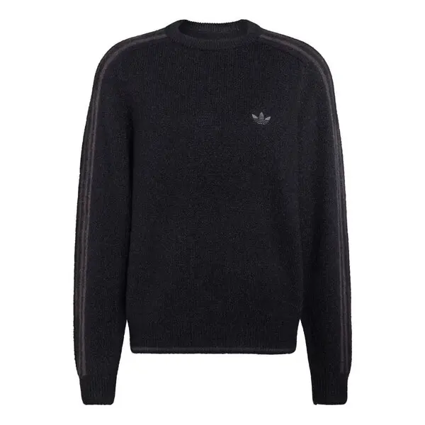 Adidas Three Stripes Fluffy Knit Sweatshirt Asia Sizing