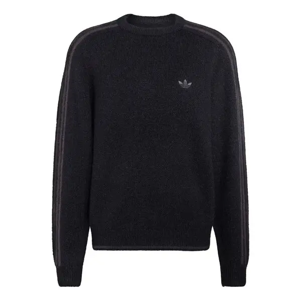 Adidas Three Stripes Fluffy Knit Sweatshirt Asia Sizing