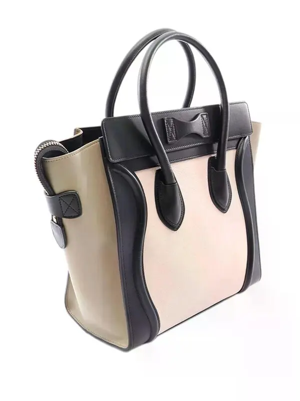 Celine 2010-2026 Micro Tricolor Leather Luggage Tote Handbag
