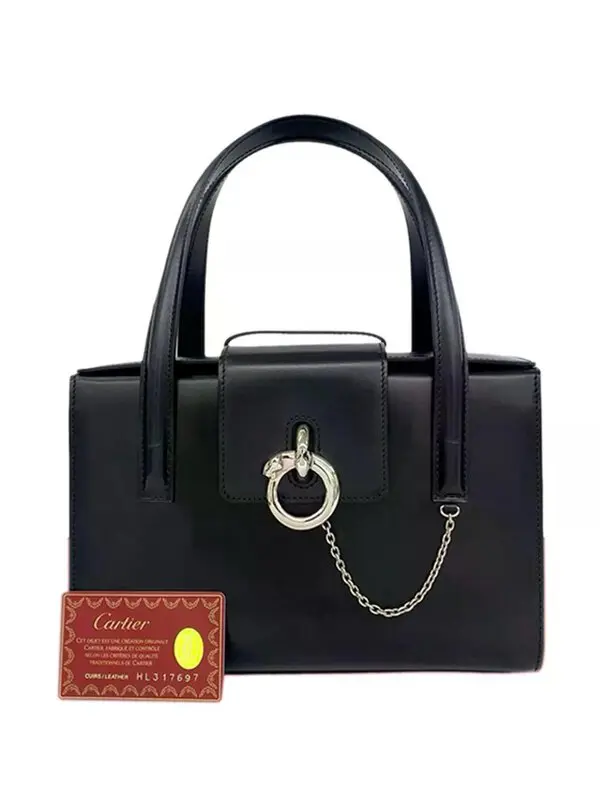 Cartier 2010-2026 Leather Panthere Handbag - Black