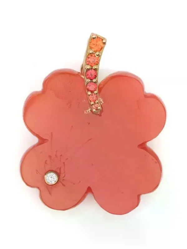 VIOLETTE Orange Sapphire And Diamond Pendant - Red