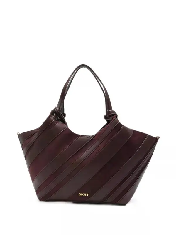 Dkny Medium Paula Diagonal-stripe Tote Bag - Purple