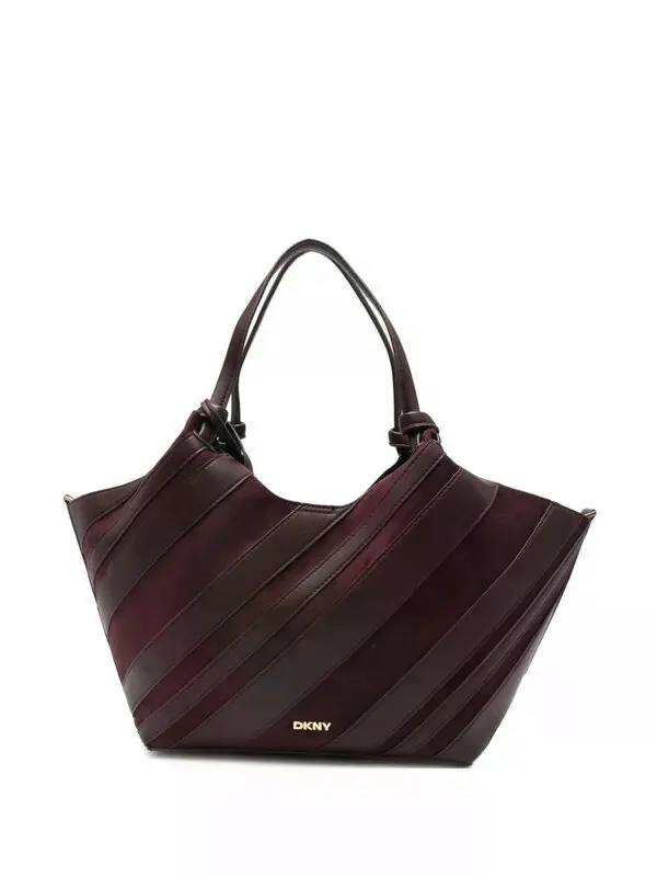 Dkny Paula Diagonal-stripe Tote Bag - Purple