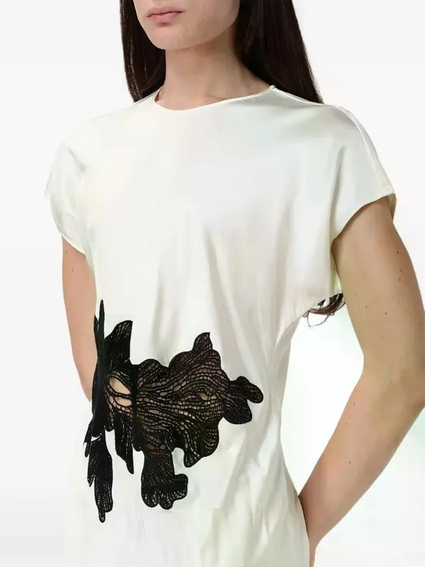 Patrizia Pepe Lace-appliqué Short-sleeve Midi Dress