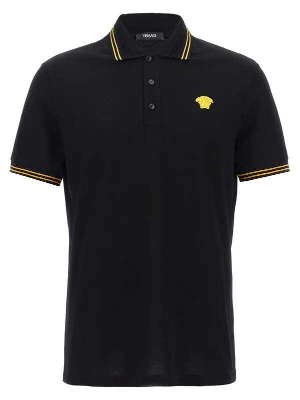 Versace Medusa' Polo Shirt - Black