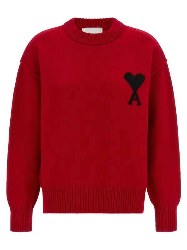 AMI Paris De Coeur Crew Neck Wool Sweater
