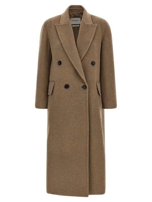 Max Mara Armonia1234 Long Cashmere Double-breasted Coat - Cream