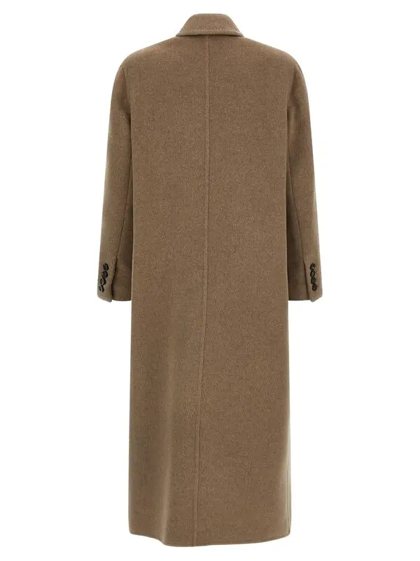 Max Mara Armonia1234 Long Cashmere Double-breasted Coat - Cream