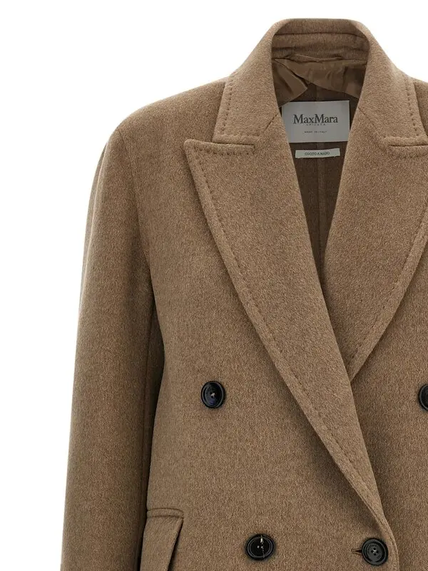 Max Mara Armonia1234 Long Cashmere Double-breasted Coat - Cream