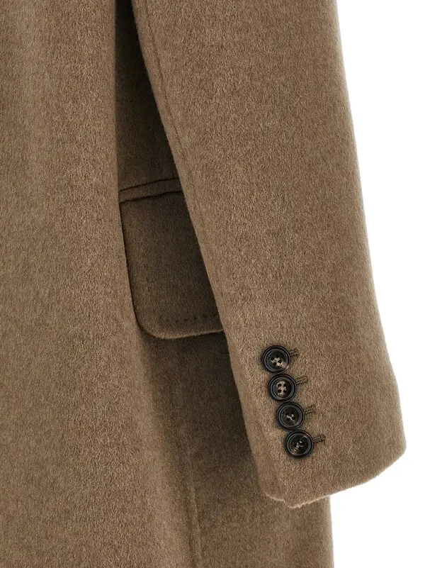 Max Mara Armonia1234 Long Cashmere Double-breasted Coat - Cream