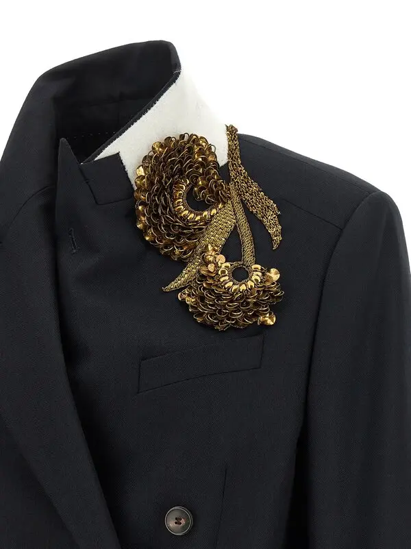 Dries Van Noten Barrysta Double-breasted Blazer With Floral Embroidery