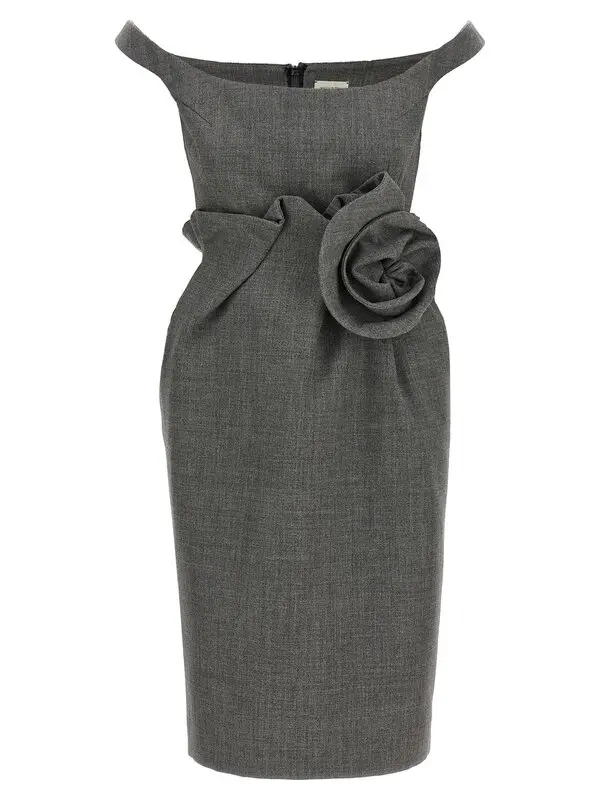 Magda Butrym 3d Flower Dress - Gray