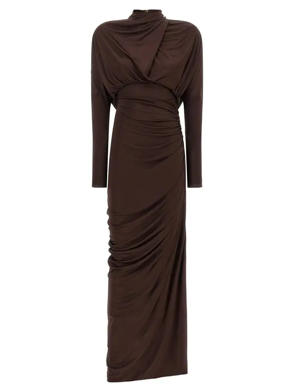 Balmain Draped Jersey Dress