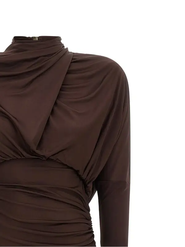 Balmain Draped Jersey Dress