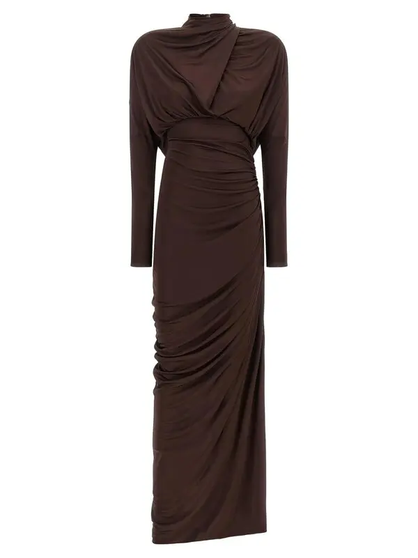 Balmain Draped Jersey Dress