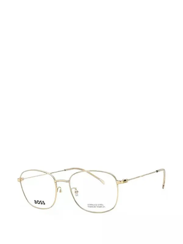 BOSS Logo Detail Eyeglasses - Gold