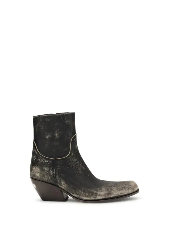 Balenciaga Memphis Ankle Boots With Conical Heel - Black