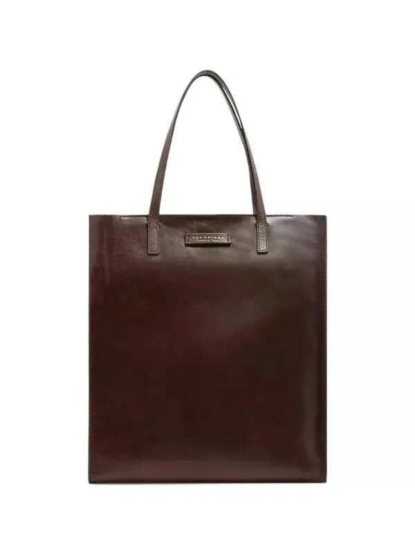 THE BRIDGE Leather Tote Bag - Brown