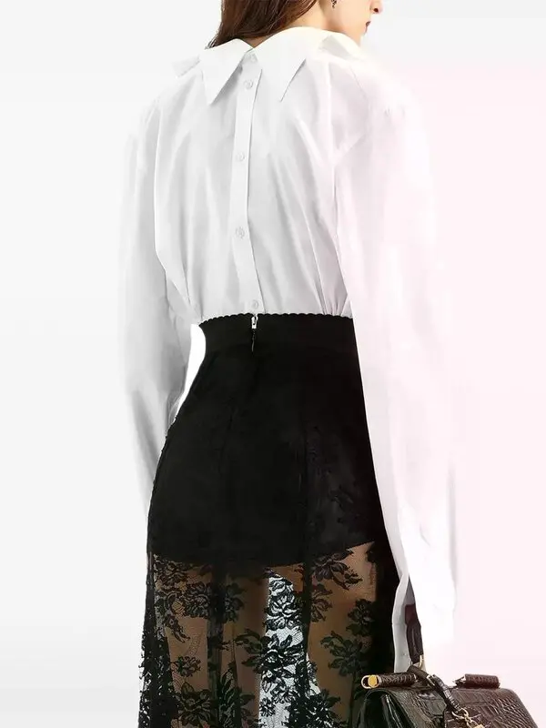 Dolce & Gabbana Cotton Poplin Shirt With Button-up Placket