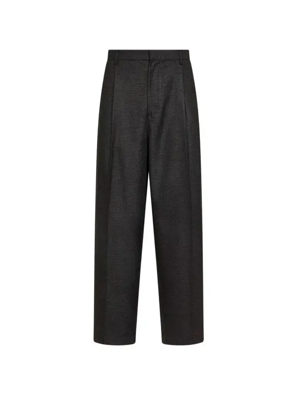 DARKPARK Davide Micro-houndstooth Wide-leg Trousers - Grey