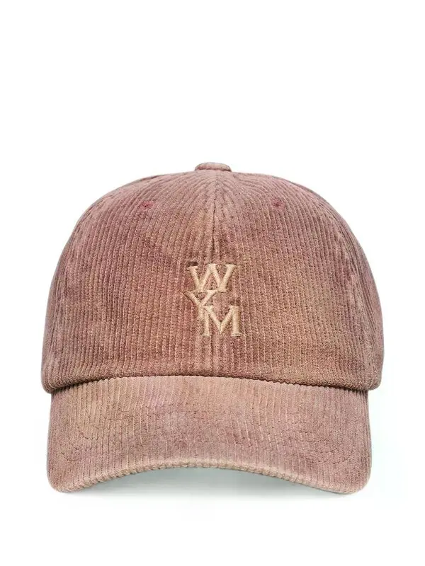WOOYOUNGMI Logo Embroidered Corduroy Cap - Red