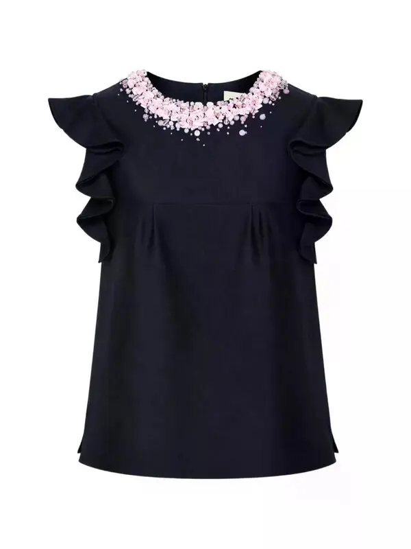 SHUSHU/TONG Embellished Ruffled Sleeve Blouse