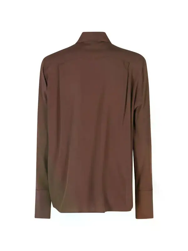 Federica Tosi Concealed-front Long-sleeve Shirt - Brown