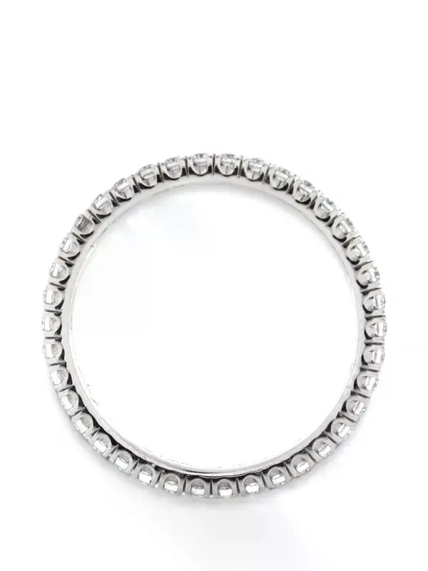 Cartier Etincelle De Eternity Wedding Band 18k White Gold And Diamonds 2mm Ring - Silver