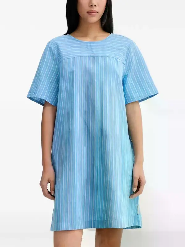 Marc O'polo Vertical-stripe Tie-back Dress - Blue