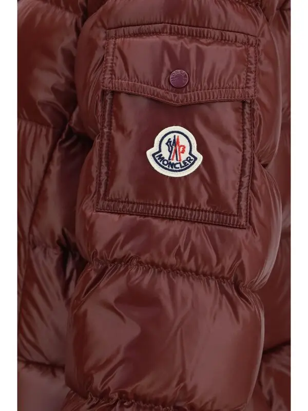 Moncler Barante Short Hooded Down Jacket - Red
