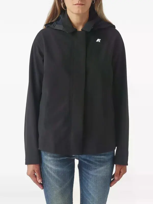 K-WAY Bleizou Logo-patch Hooded Jacket - Black