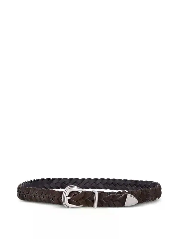 MANCINI 1979 Braided Suede Belt - Brown