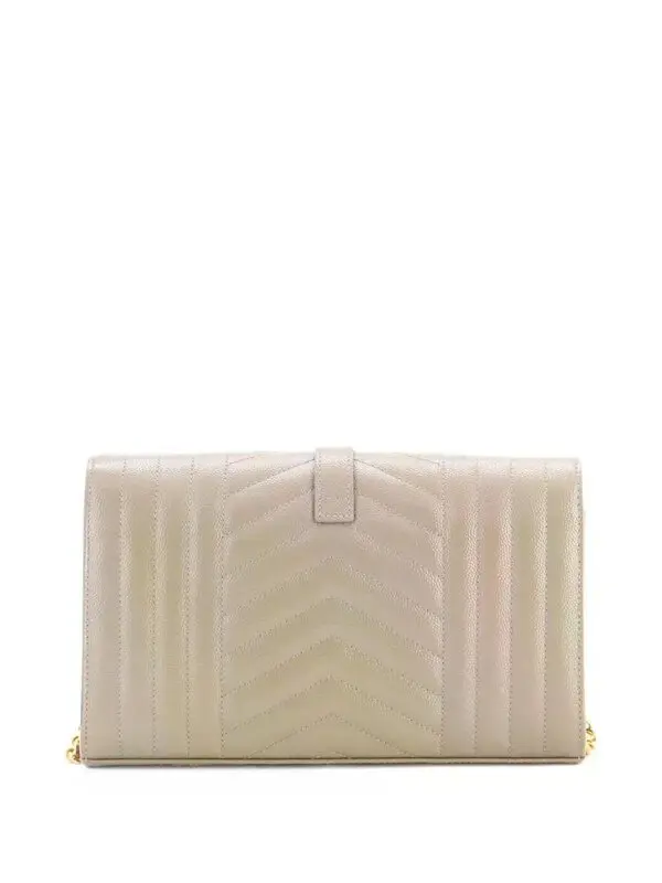 Saint Laurent Classic Monogram Chain Wallet Mixed Matelasse Leather Medium Crossbody Bag