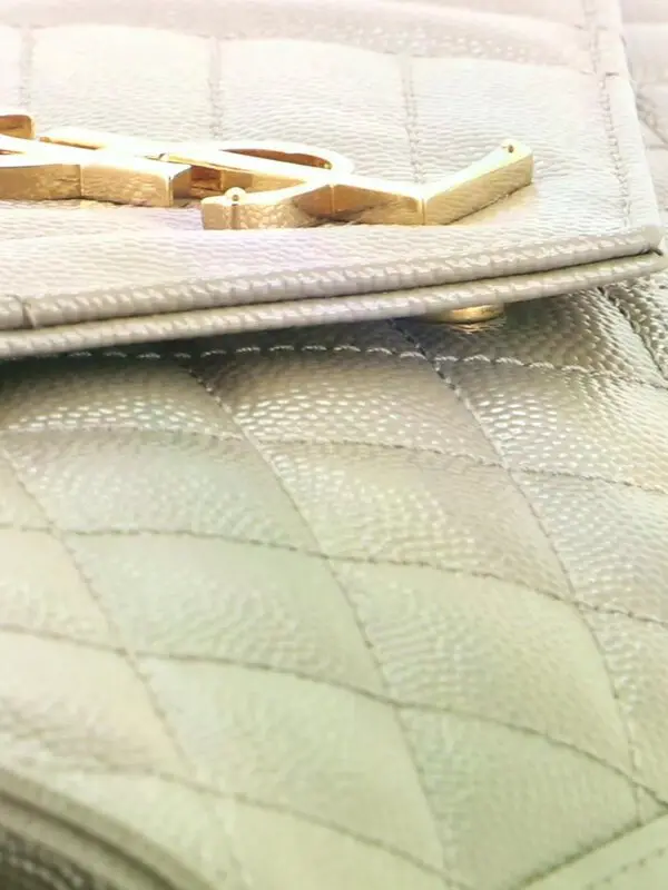 Saint Laurent Classic Monogram Chain Wallet Mixed Matelasse Leather Medium Crossbody Bag
