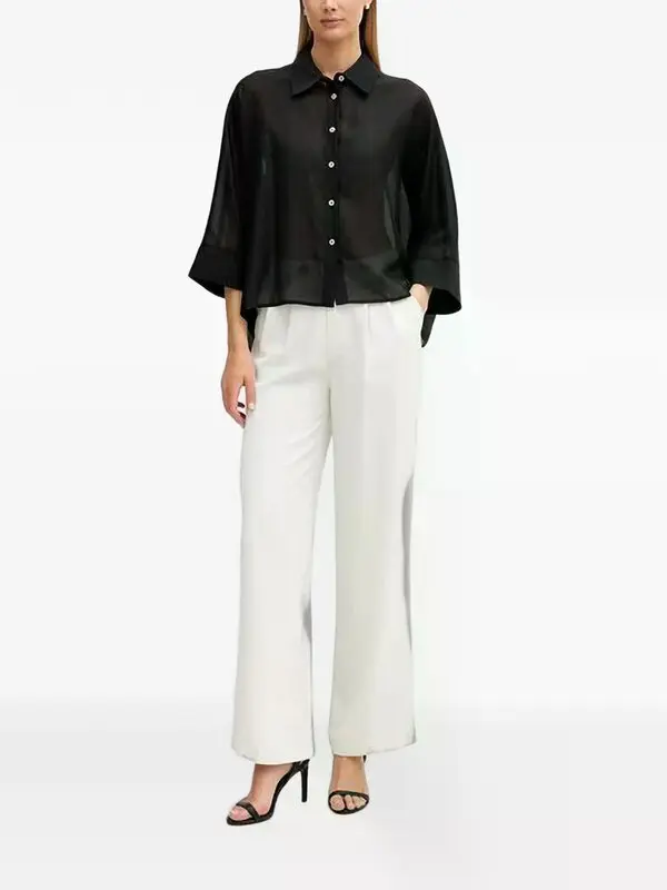 BENETTON Semi-sheer Wide-sleeve Shirt