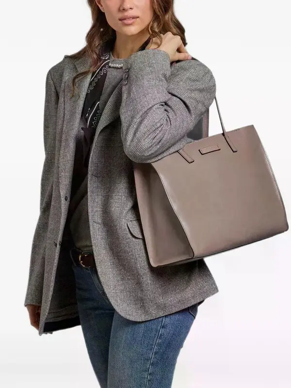 THE BRIDGE Logo-plaque Leather Tote Bag - Neutrals