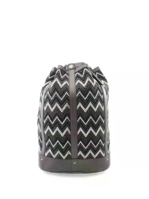 LOUIS VUITTON 2016 Zigzag-print Leather Backpack - Black