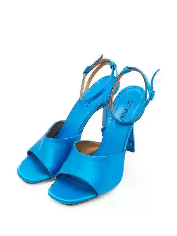 Off-White Lollipop Ankle Strap Heeled Sandals
