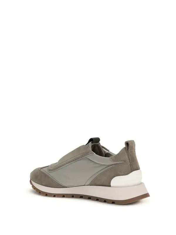 Brunello Cucinelli Embellished Zip Up Sneakers - Green