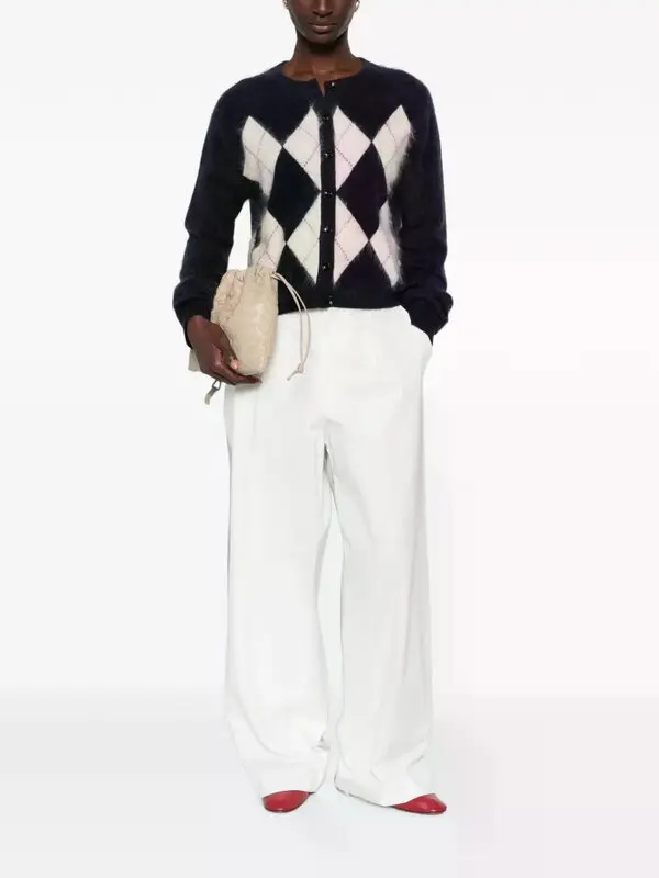 Soft Goat Argyle Cashmere Cardigan