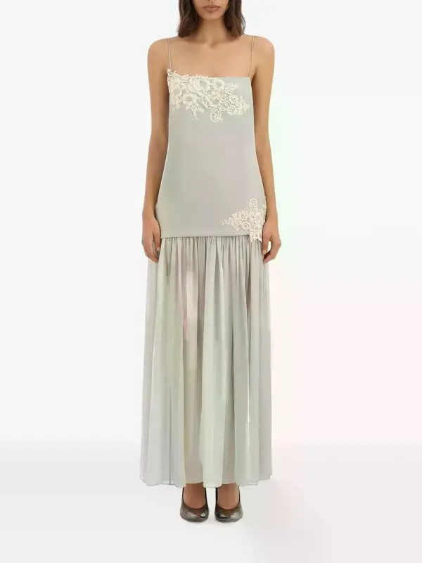 SIR. Noria Lace-trim Maxi Dress - Blue