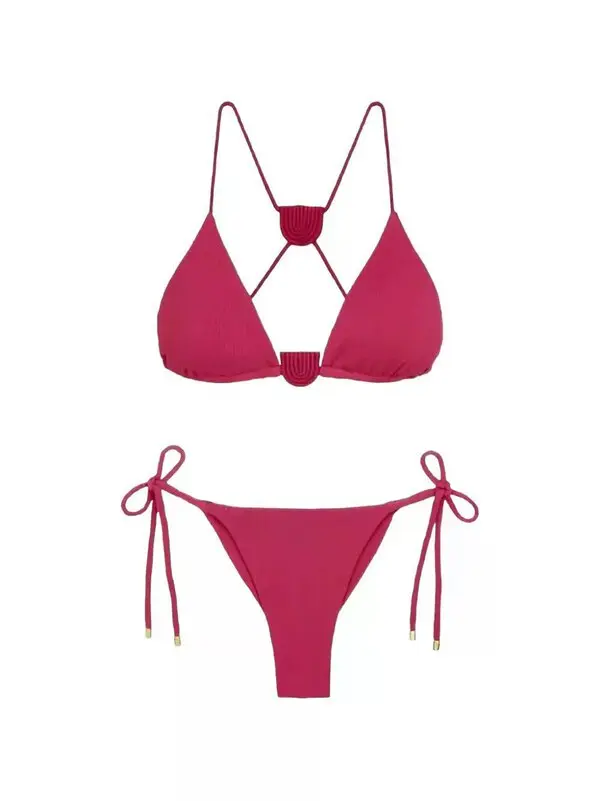 VIX PAULA HERMANNY Firenze Yara Textured Tie-side Bikini - Pink
