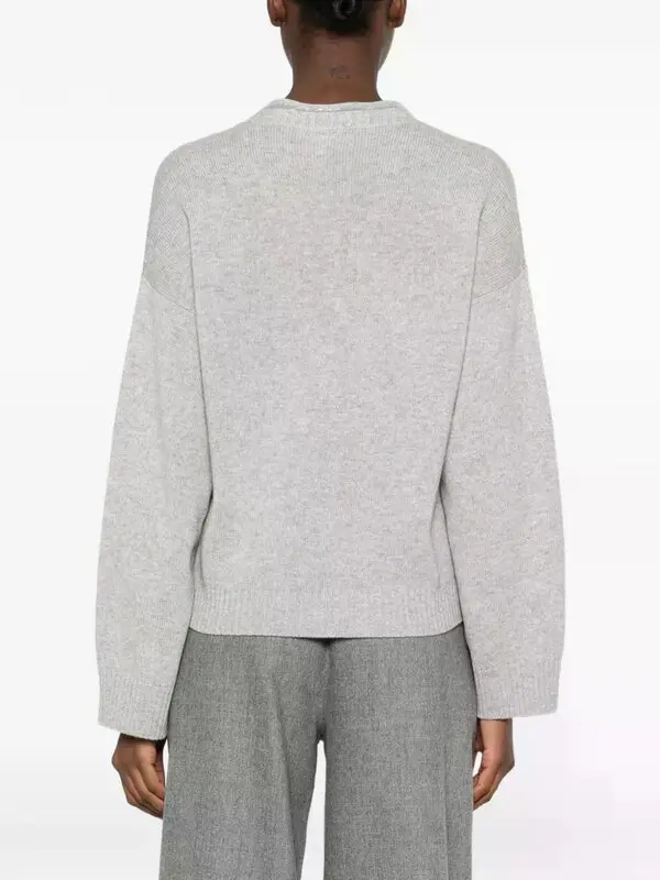Fabiana Filippi Monili-trimmed V-neck Sweater - Grey