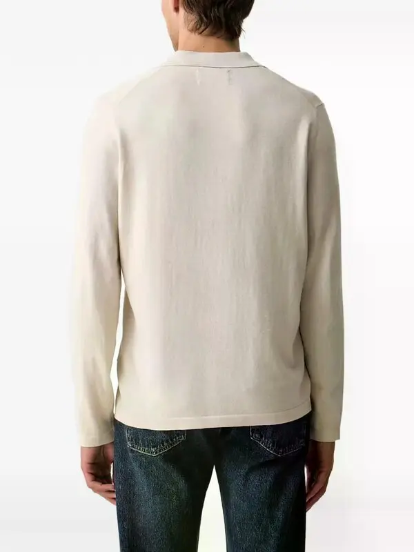 Marc O'polo Logo-embroidered Fine-knit V-neck Top