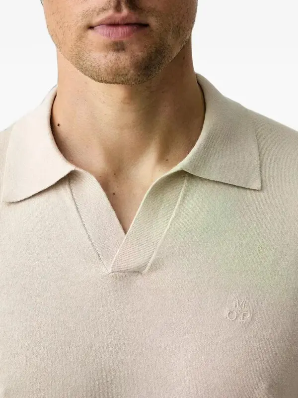 Marc O'polo Logo-embroidered Fine-knit V-neck Top