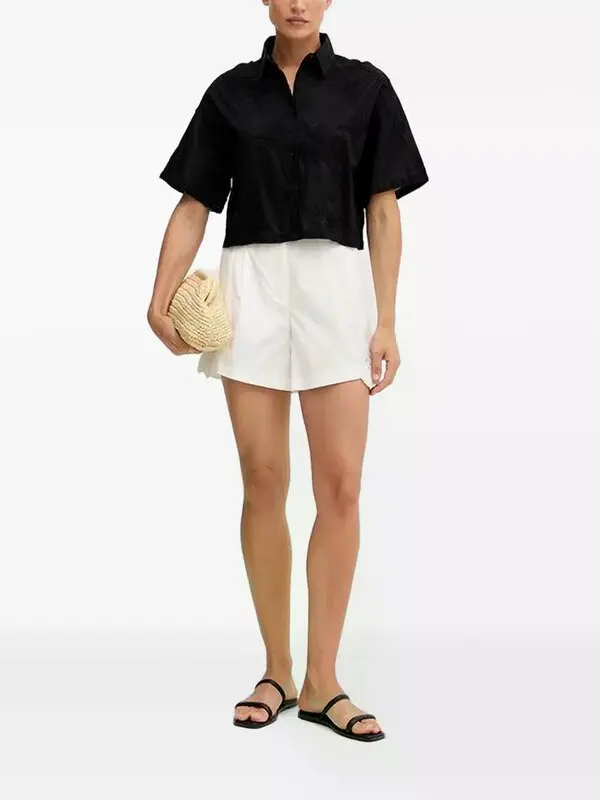 BENETTON Embroidered Cropped Shirt
