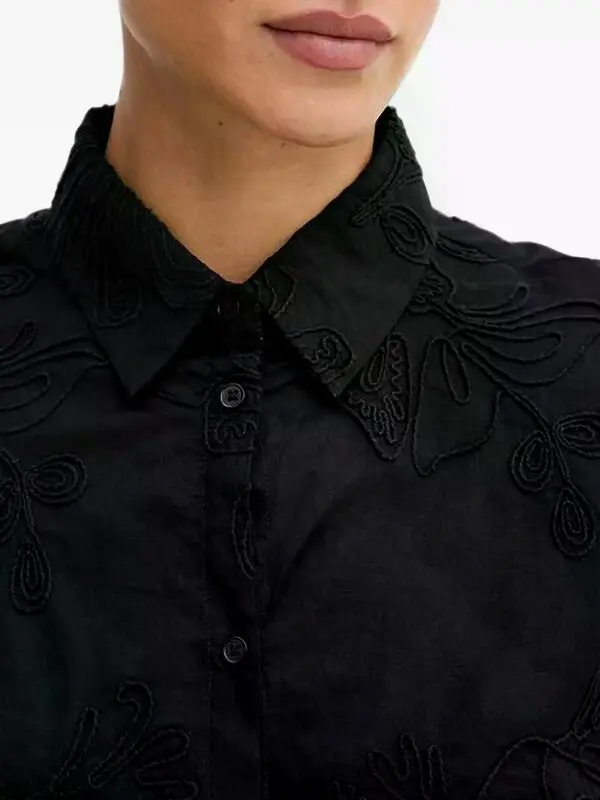 BENETTON Embroidered Cropped Shirt